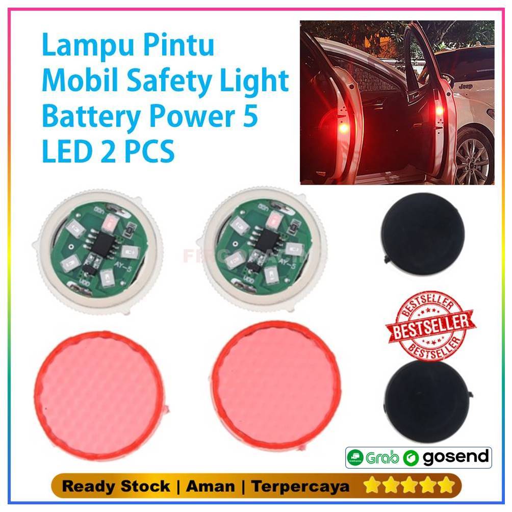Jual Lampu Led Pintu Mobil Wireless Warning Light 5 LED 2 PCS | Shopee ...