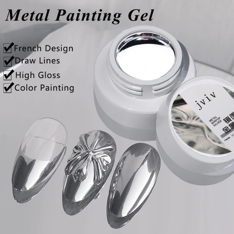 Jual MISSCHEERING METALIC MIRROR SILVER LINER 5G FOR NAIL ART ...