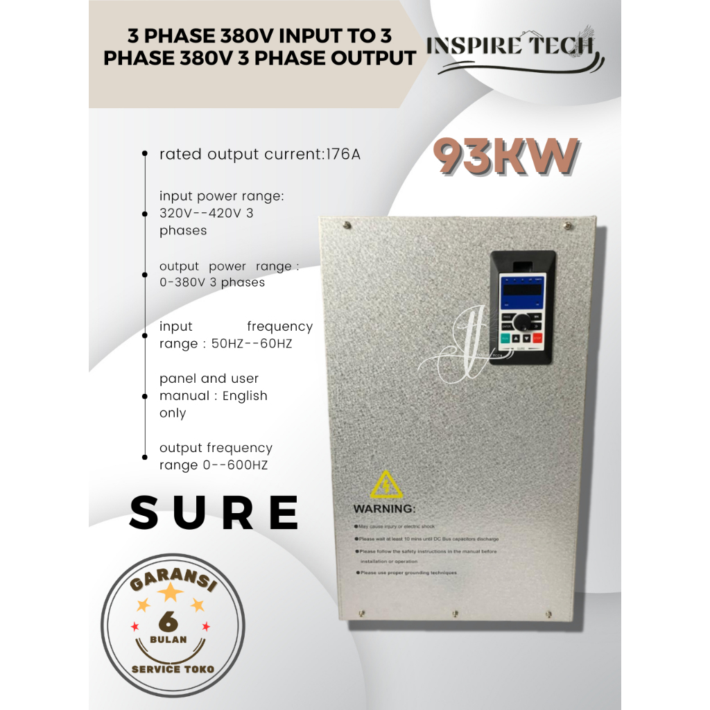Jual Motor Inverter Frekuensi 93KW 3 Phase 380V to 380V 3phase Output Drive SURE Variable ...