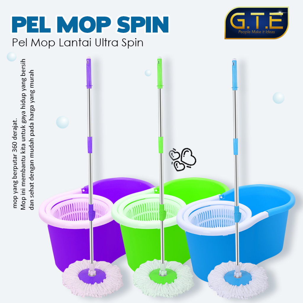 Jual GTE | Alat Pel Lantai Pembersih Lantai Spin Plastik Mop Ultra ...
