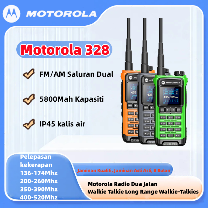 Jual HT Motorola Walkie talkie GP328 Two Way Radio IP54 Waterproof Walkie talkie 15W Daya Tinggi ...