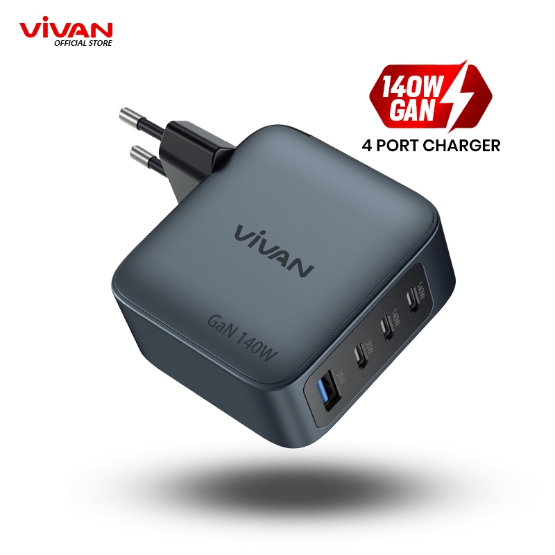 Jual VIVAN Charger GaN05 Fastcharging 140W 5A 4 Output PD QC Port Quick Charge Support Notebook ...