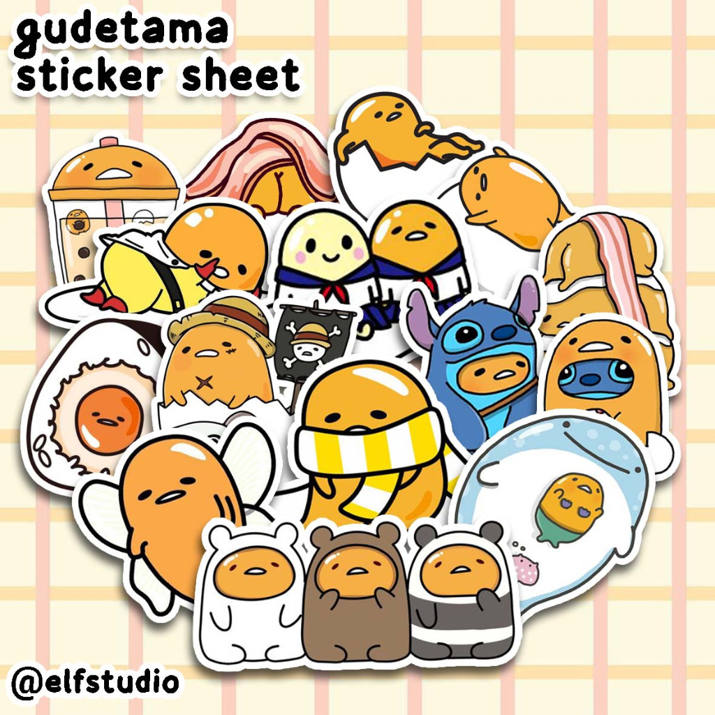 Jual Stiker Gudetama Sanrio Sticker Telur Kuning Untuk Planner DIY ...