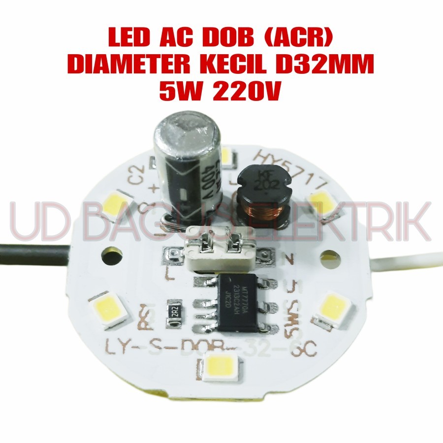 Jual PCB LED AC 5 WATT NEW 220V DOB (ACR) UKURAN PCB KECIL DIAMETER ...