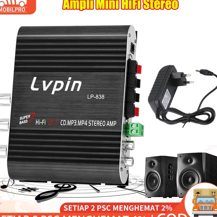 Jual Baru JEz Lvpin Ampli Mini HiFi Stereo Power Amplifier Treble Bass ...