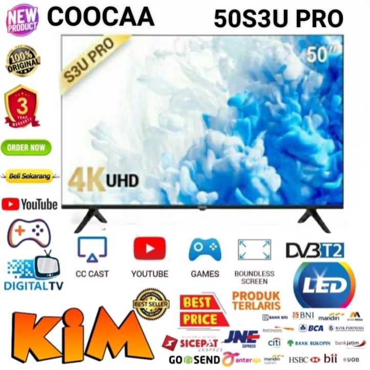 Jual COOCAA 50S3U PRO LED TV 50 Inch Smart TV 4K UHD Dolby Audio 50S3U PRO | Shopee Indonesia