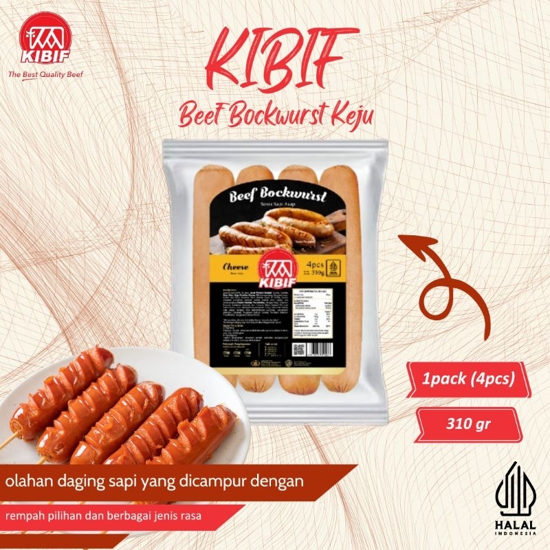 Jual KIBIF Beef Bockwurst Keju 310 gr | Shopee Indonesia