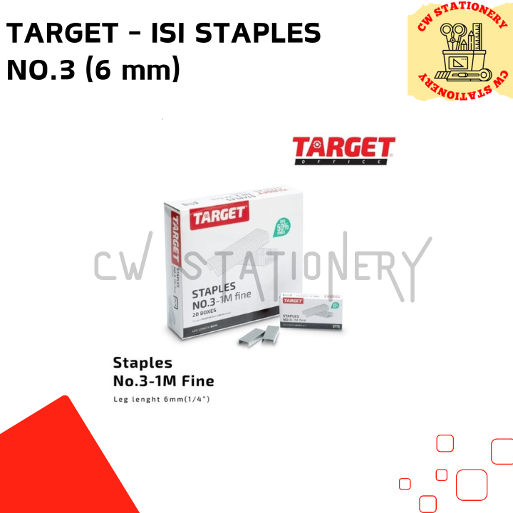 Jual Target - Isi Stapler / Staples no 3 atau 24/6 (6 mm) | Shopee ...