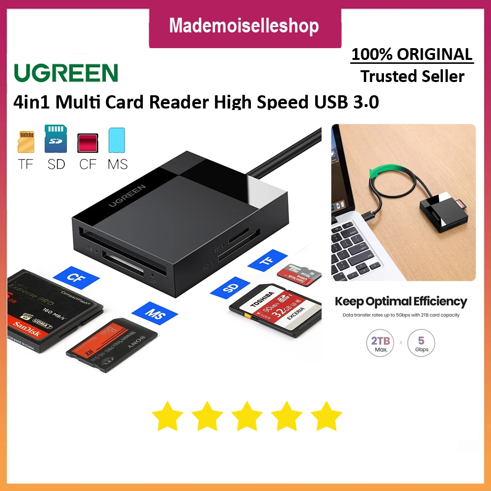 Jual UGREEN ORIGINAL 30233 - Card Reader Compact Flash CF USB A 3.0 - 4in1 - CF - SD Card ...