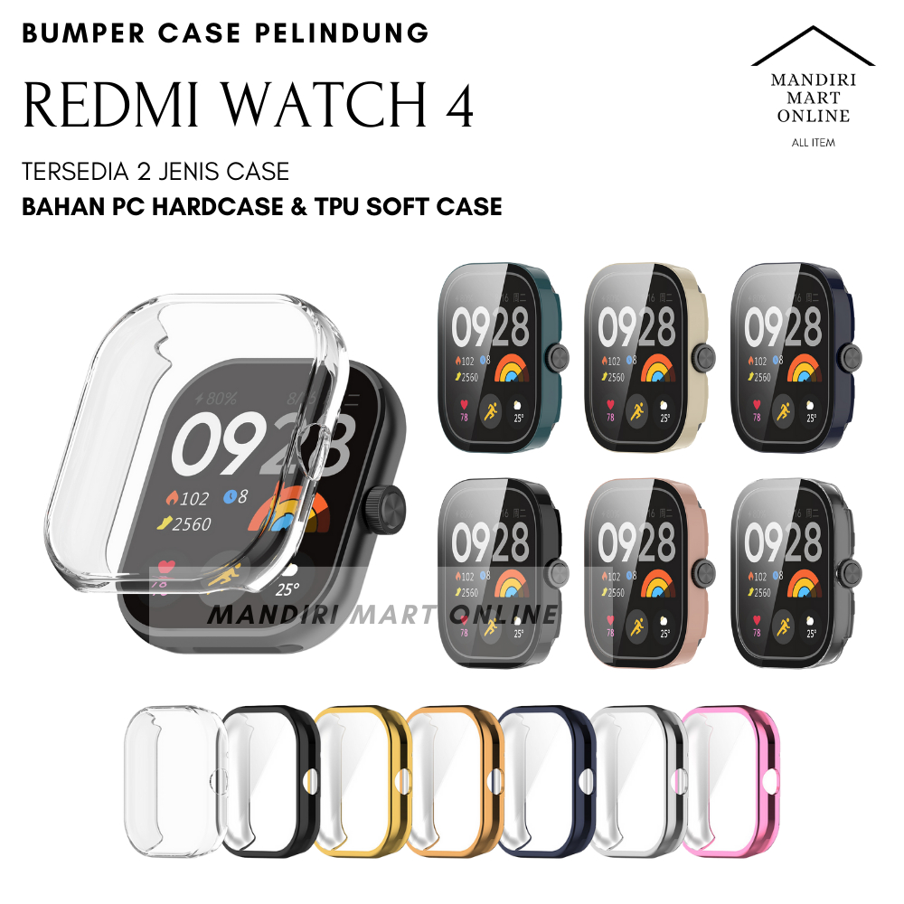 Jual Bumper Case 2 in 1 Redmi Watch 4 Casing Pelindung Anti Gores Redmi ...