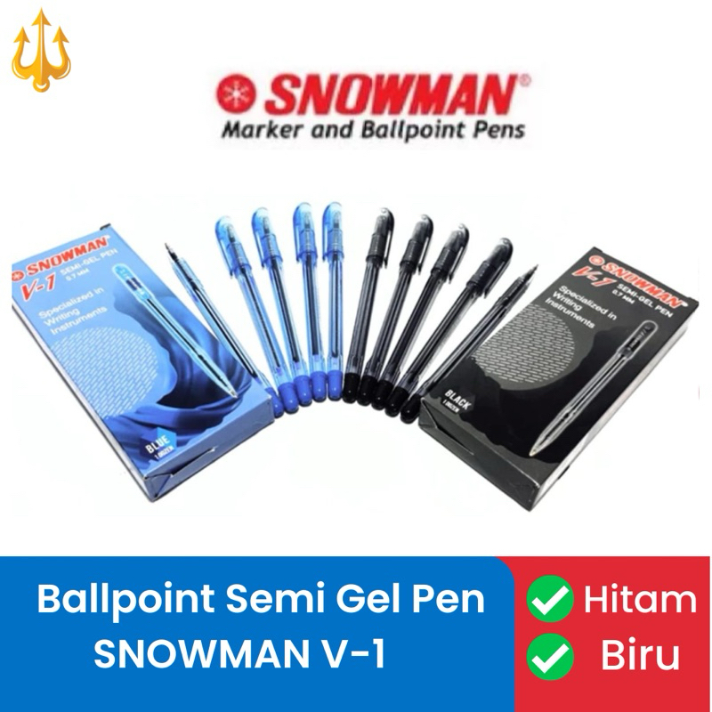 Jual Ballpoint / Bolpen / Pulpen Snowman V1 / Snowman V1 0.7 mm ( 1pak ...