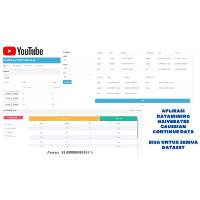 Jual Aplikasi Naive Bayes Gaussian Data Continue Berbasis Web PHP | Shopee Indonesia