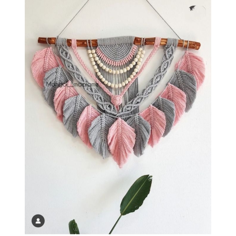 Jual Bohemian macrame, makrame pajangan macrame daun hiasan dinding ...
