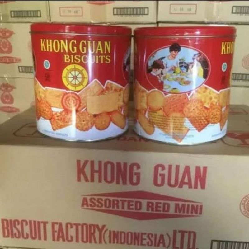 Jual Khong Guan Assorted Merah Mini Can Biskuit 650gr | Shopee Indonesia