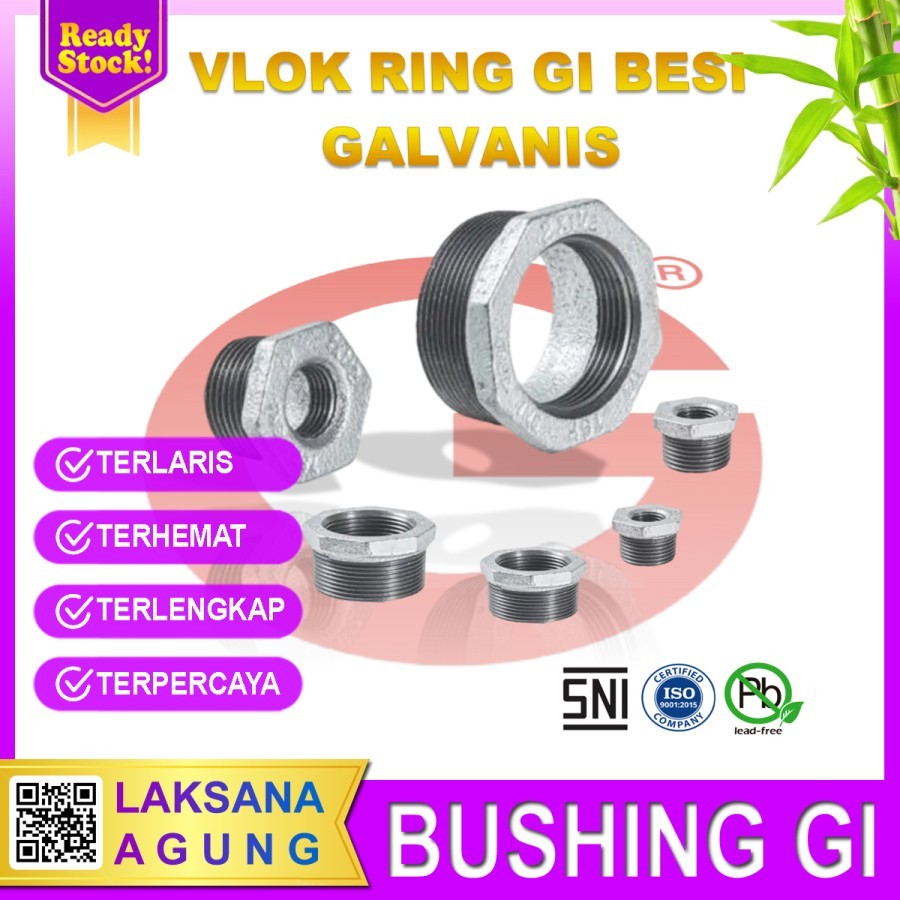 Jual VLOK RING BESI GALVANIS 1" X 3/4" G-Brand Bushing Gi | Shopee ...