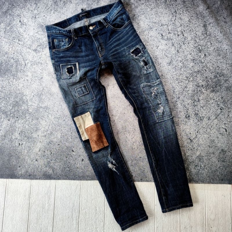 Jual THE DENIM HOLIC PATCH RIPPED STRETCH DENIM | Shopee Indonesia
