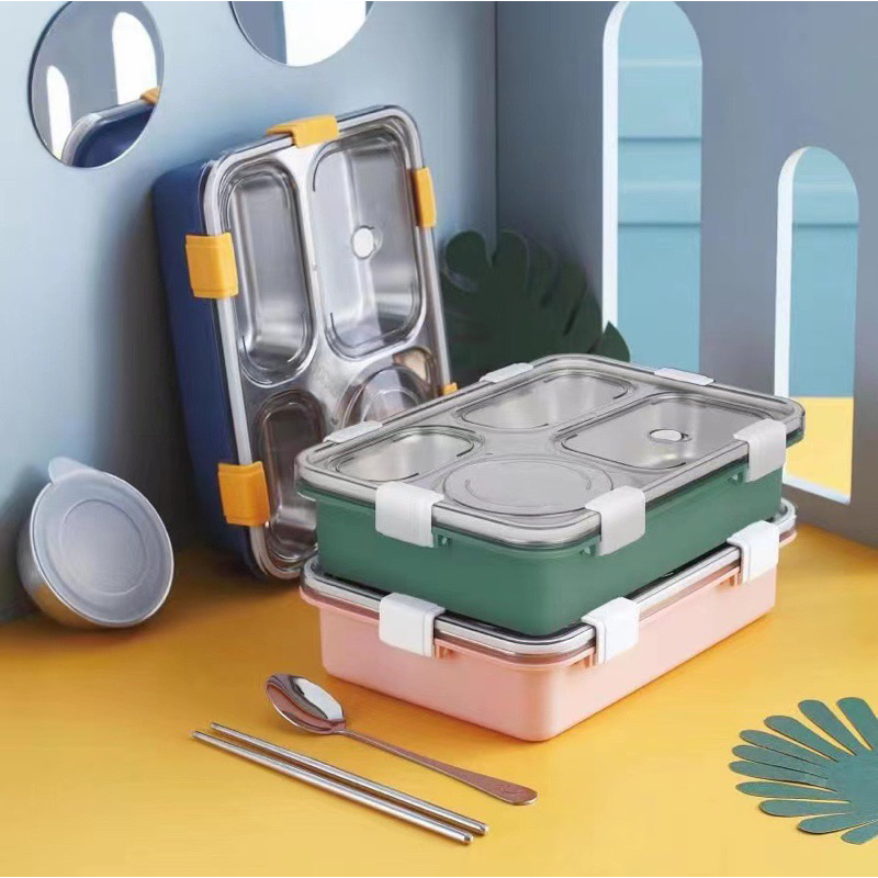 Jual Lunch Box Stainless Steel Sekat | Kotak Makan Anak Sekolah | Kotak Makan Catering Kerja ...