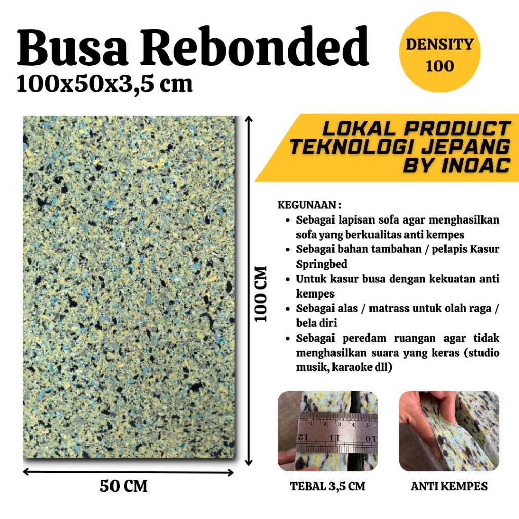 Jual Busa Rebounded Rebonit Density 100 - Busa Rebonit Padat 100 x 50 x ...