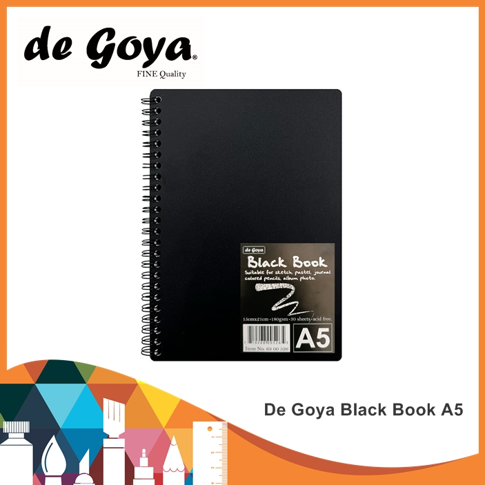 Jual De Goya Black Book A5 / Black Book / Black Paper / Buku Gambar ...