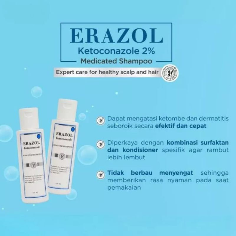 Jual Erazol Ketoconazole Medicated Shampoo 2% 100ml Original | Shopee ...