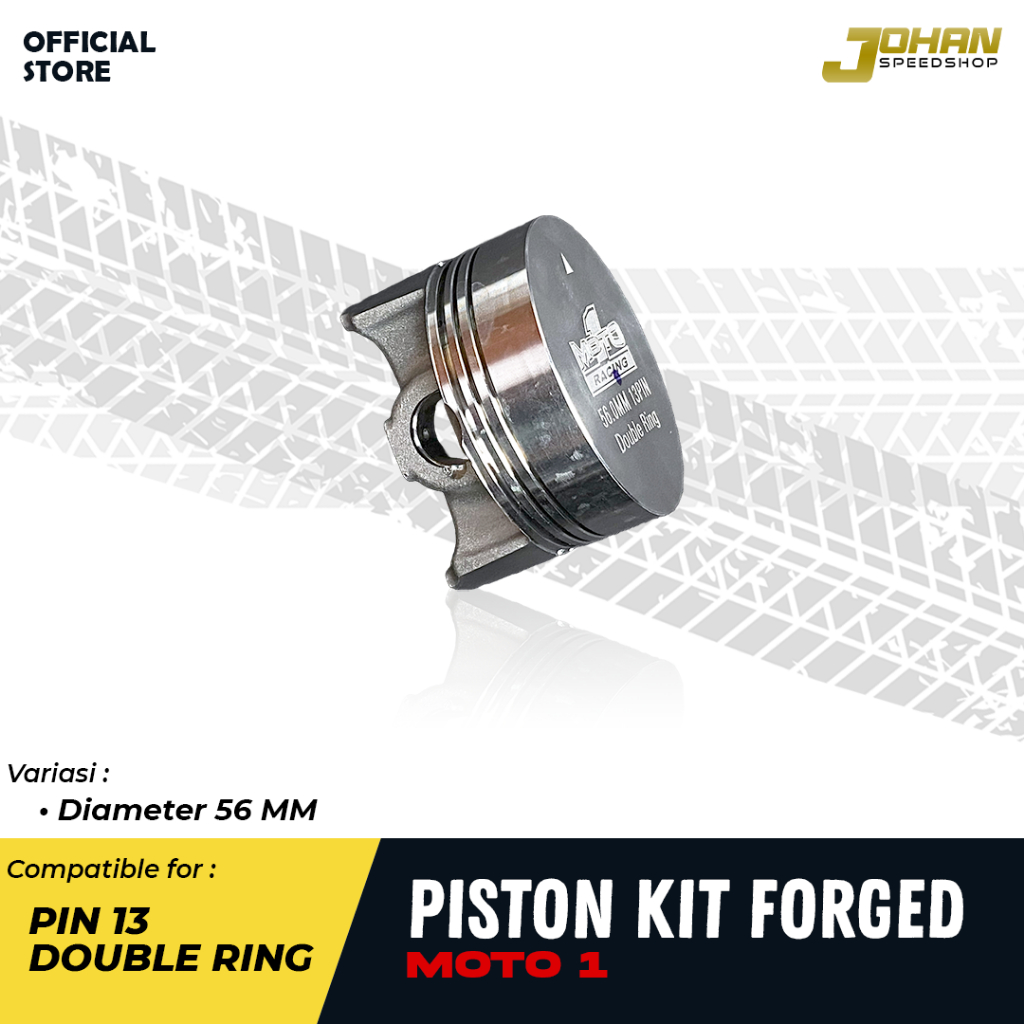 Jual Piston Kit Mentah Diameter 56mm Pin 13 Double Ring Moto1 Racing ...