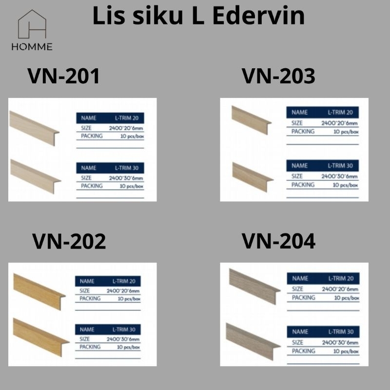 Jual Lis Siku Edervin-Lis Penutup PVC-Lis L Vinyl-SPC-Ending PVC ...