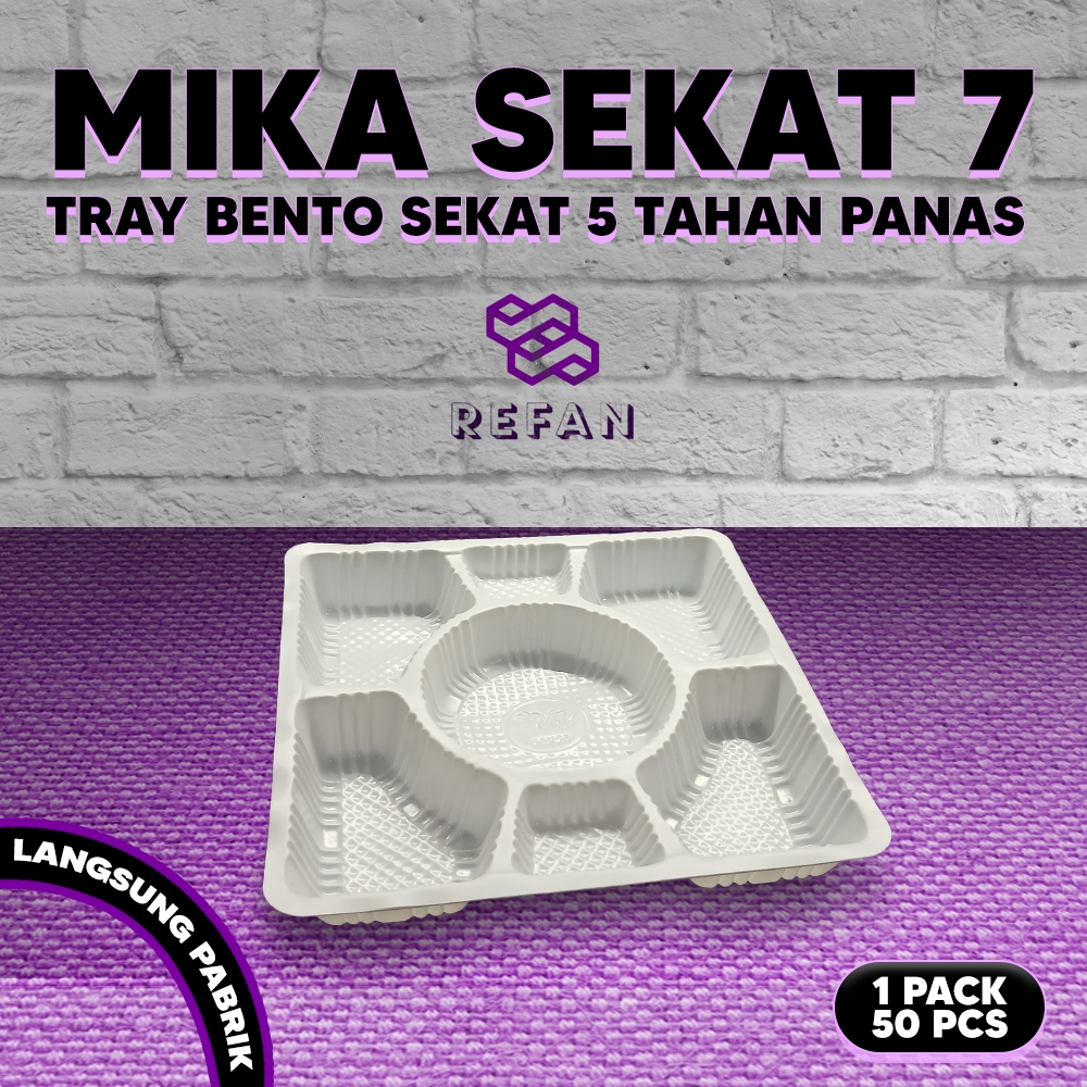 Jual Mika Sekat 7 Alas Dalaman Dus Nasi Box Uk. 20x20 Putih susu Isi ...