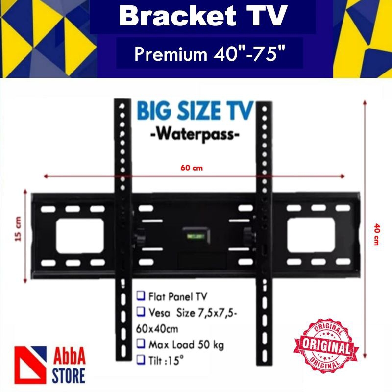 Jual Bracket Braket TV 40 43 45 50 55 65 70 75 Inch Samsung TCL LG Sony ...