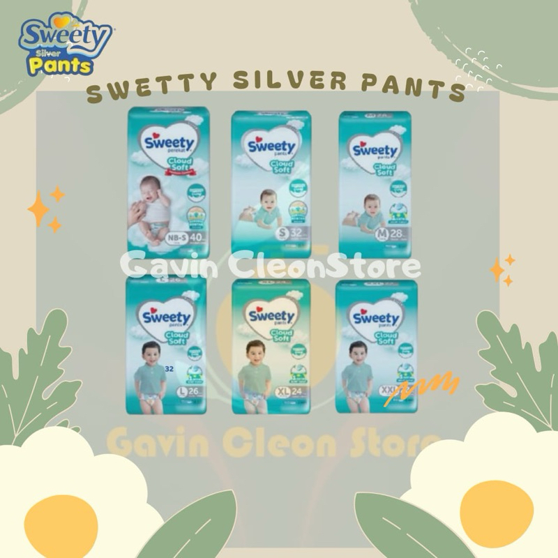 Jual SWEETY SILVER PANTS SIZE NBS40/S32/M28/L26/XL24/XXL22 | Shopee ...