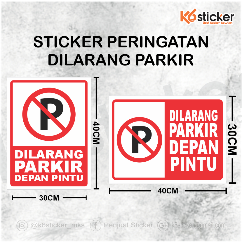 Jual Sticker Dilarang Parkir / Stiker Dilarang Parkir / Dilarang Parkir ...