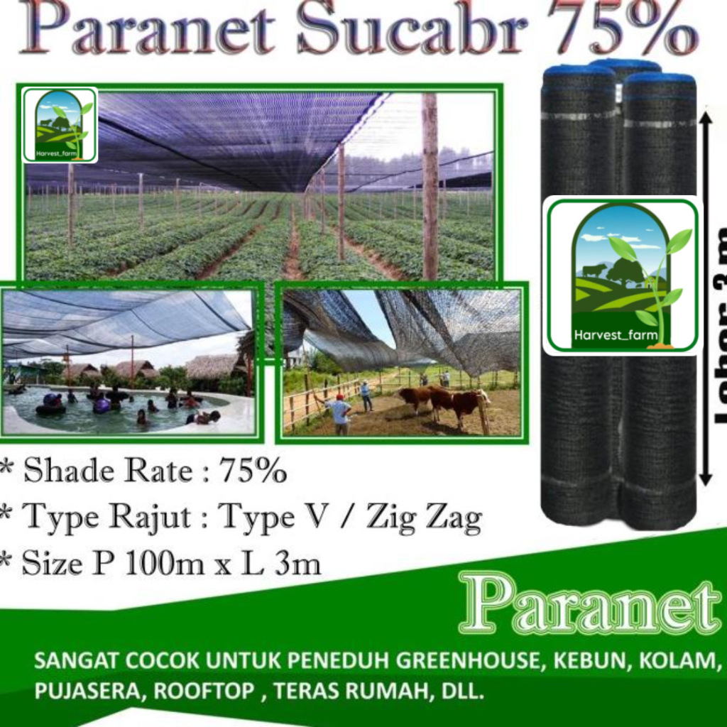 Jual Jaring Paranet 75% Lebar 3 Meter - Shading Net 75% - Paranet 1 ...