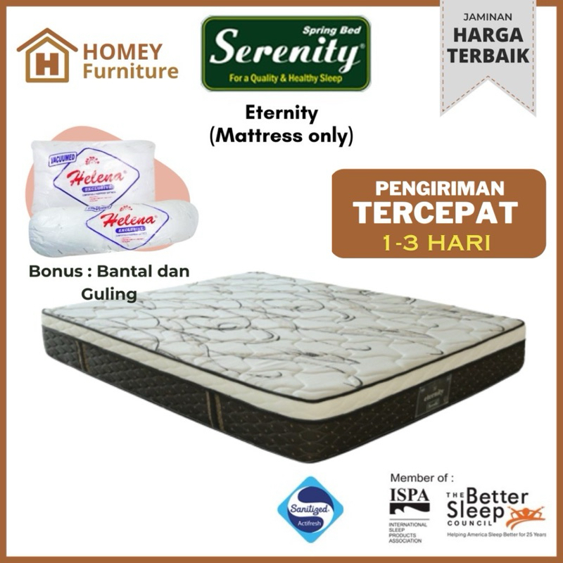 Jual PROMO Kasur Springbed Serenity Eternity (MATTRESS ONLY) - BONUS ...