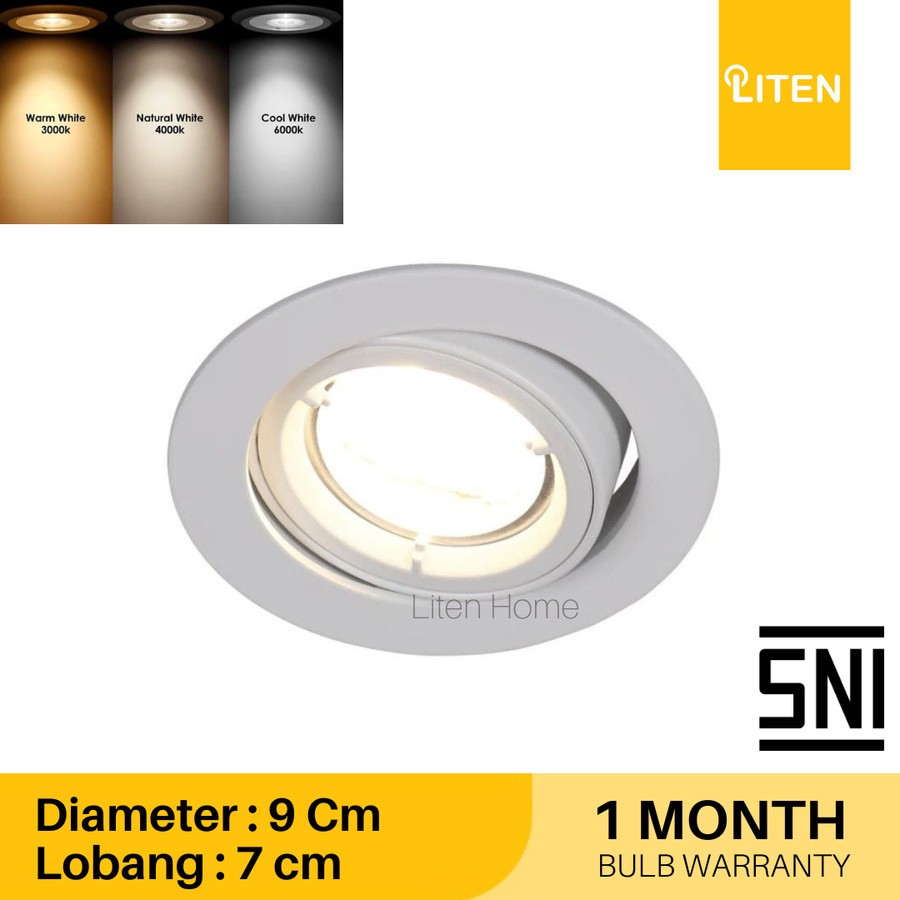 Jual Lampu LED Spotlight Downlight 7w 7 watt Fitting MR16 + Kap Housing | Shopee Indonesia