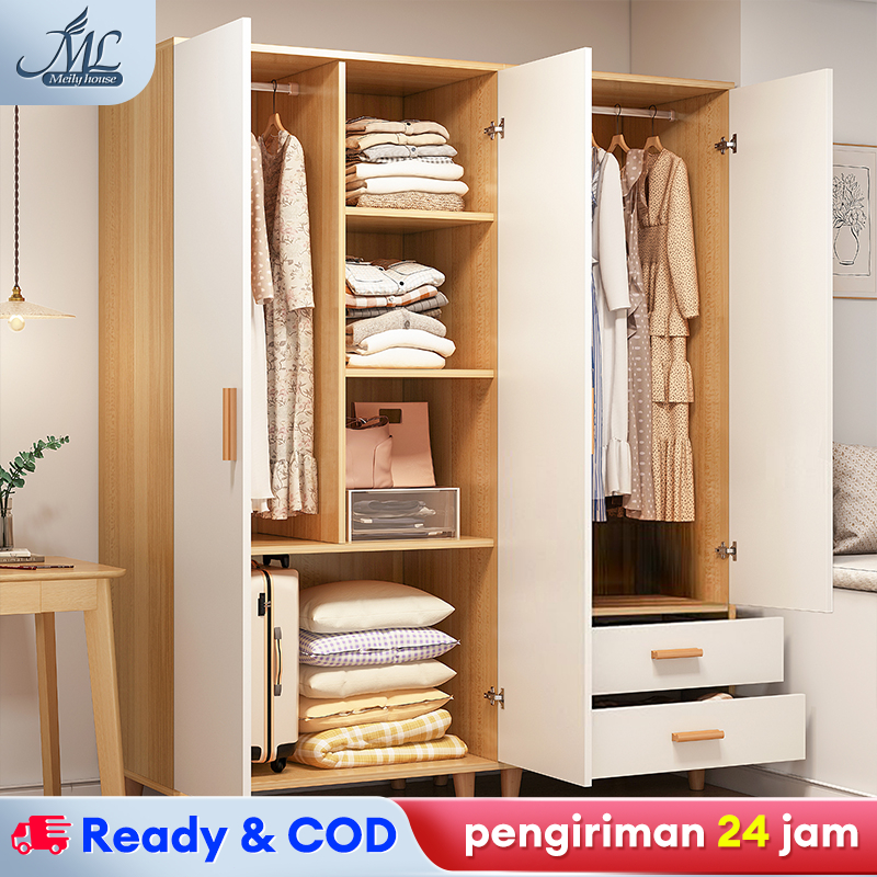 Jual Lemari Pakaian 2 Pintu 180CM Lemari Baju Kayu Minimalis Lemari ...