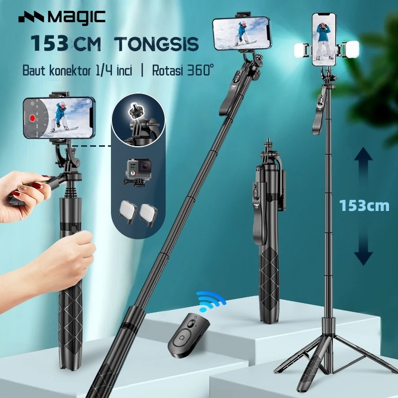 Jual 【READY】MAGIC TNW L16 Tongsis Tripod Bluetooth Selfie Stick Remote ...