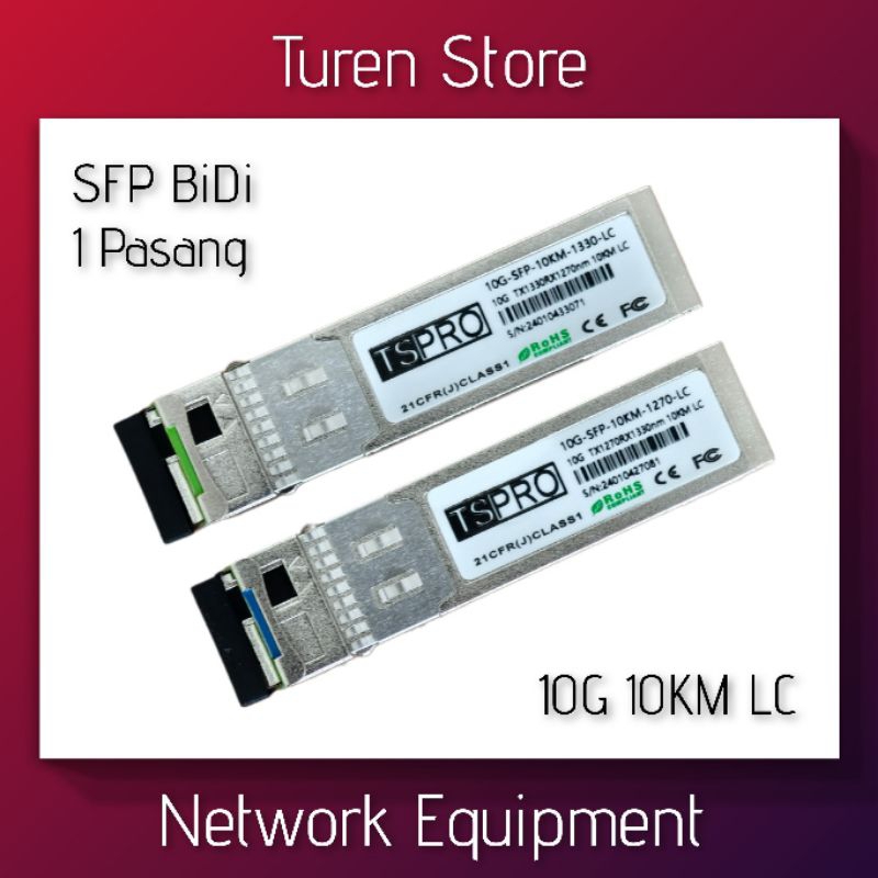 Jual SFP BIDI LC SC 1.25G 10G Single Fiber Single Mode 10KM 20KM 40KM 60KM 1 Pasang 2 pcs HSGQ ...