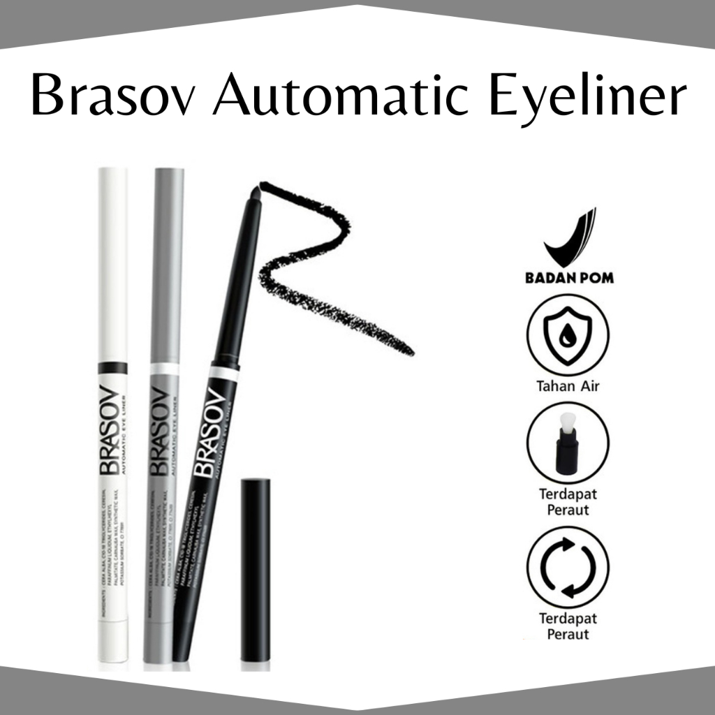 Jual Brasov Automatic Eyeliner Waterproof 0.35g | Shopee Indonesia