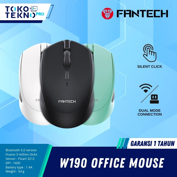 Jual Fantech W190 Wireless Dual Connection Silent Mouse | Shopee Indonesia