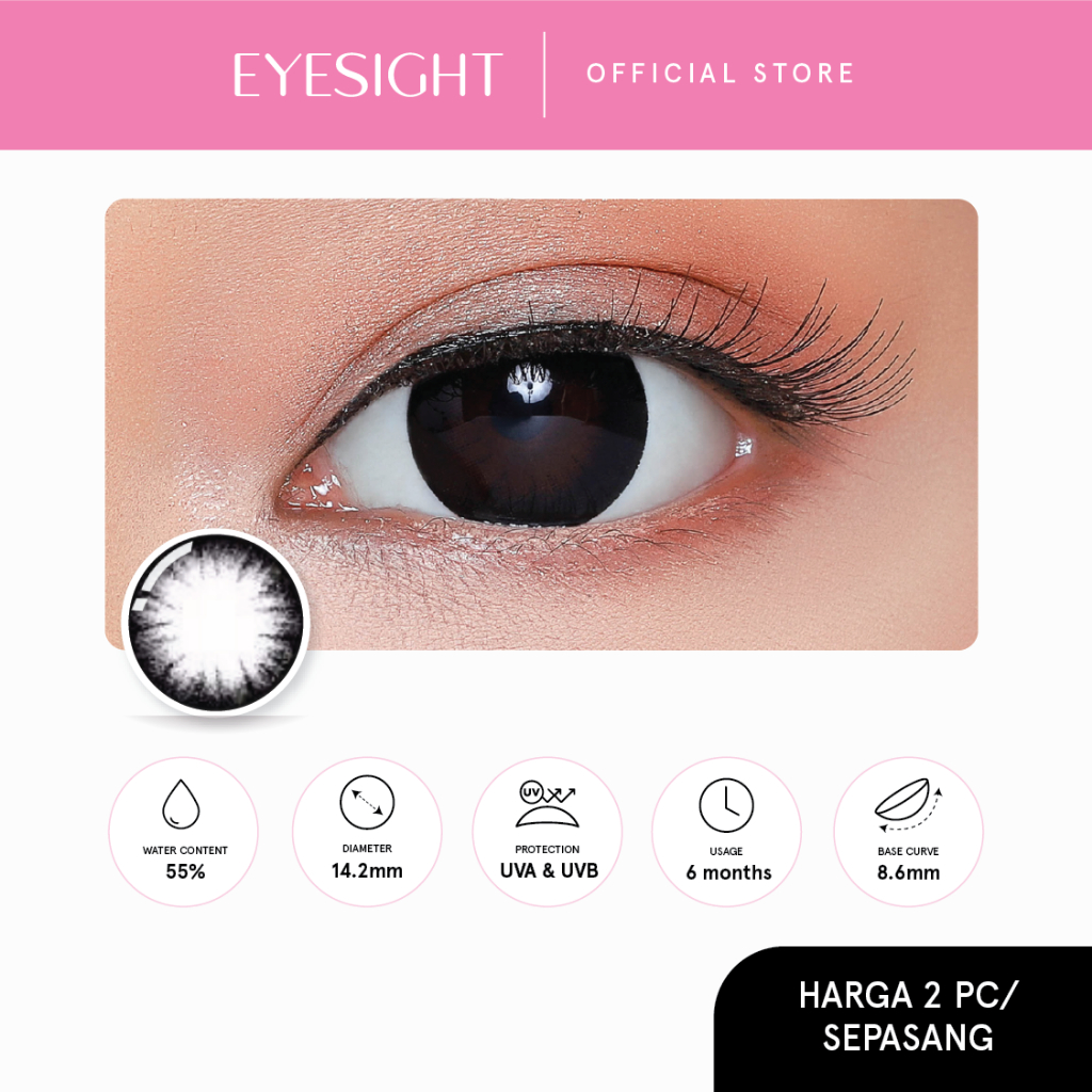 Jual EYESIGHT LENSES Softlens Kitty Kawaii Mini Circle Black (2pcs ...