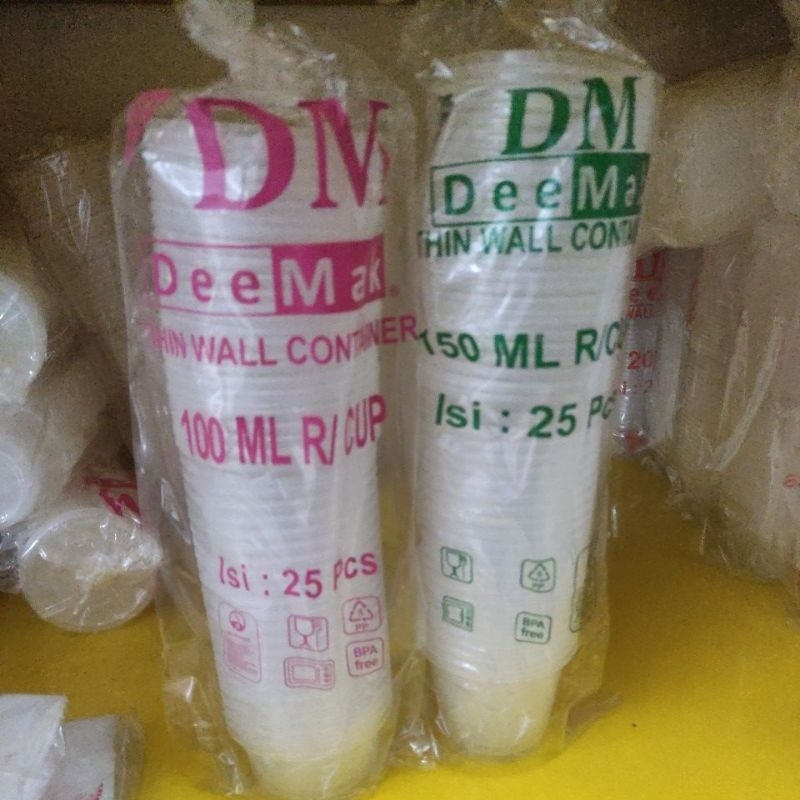 Jual Thinwall Cup Merpati DM 100 ML & 150 Ml isi 25pcs | Shopee Indonesia