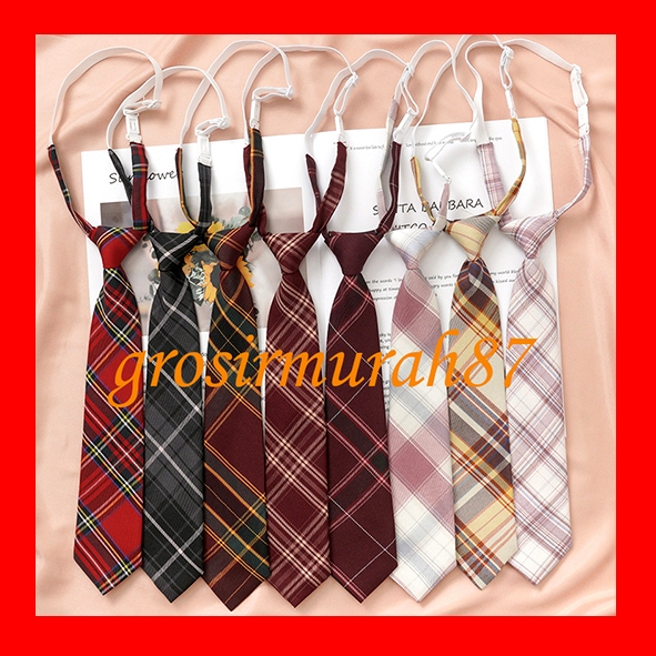 Jual Dasi panjang jk premium motif kotak seifuku uniforn japan korea ...