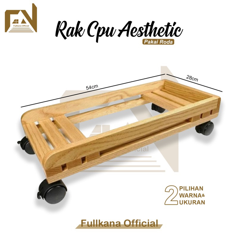 Jual Rak CPU Kayu Aesthetic| Tray CPU dengan roda | Tray komputer ...