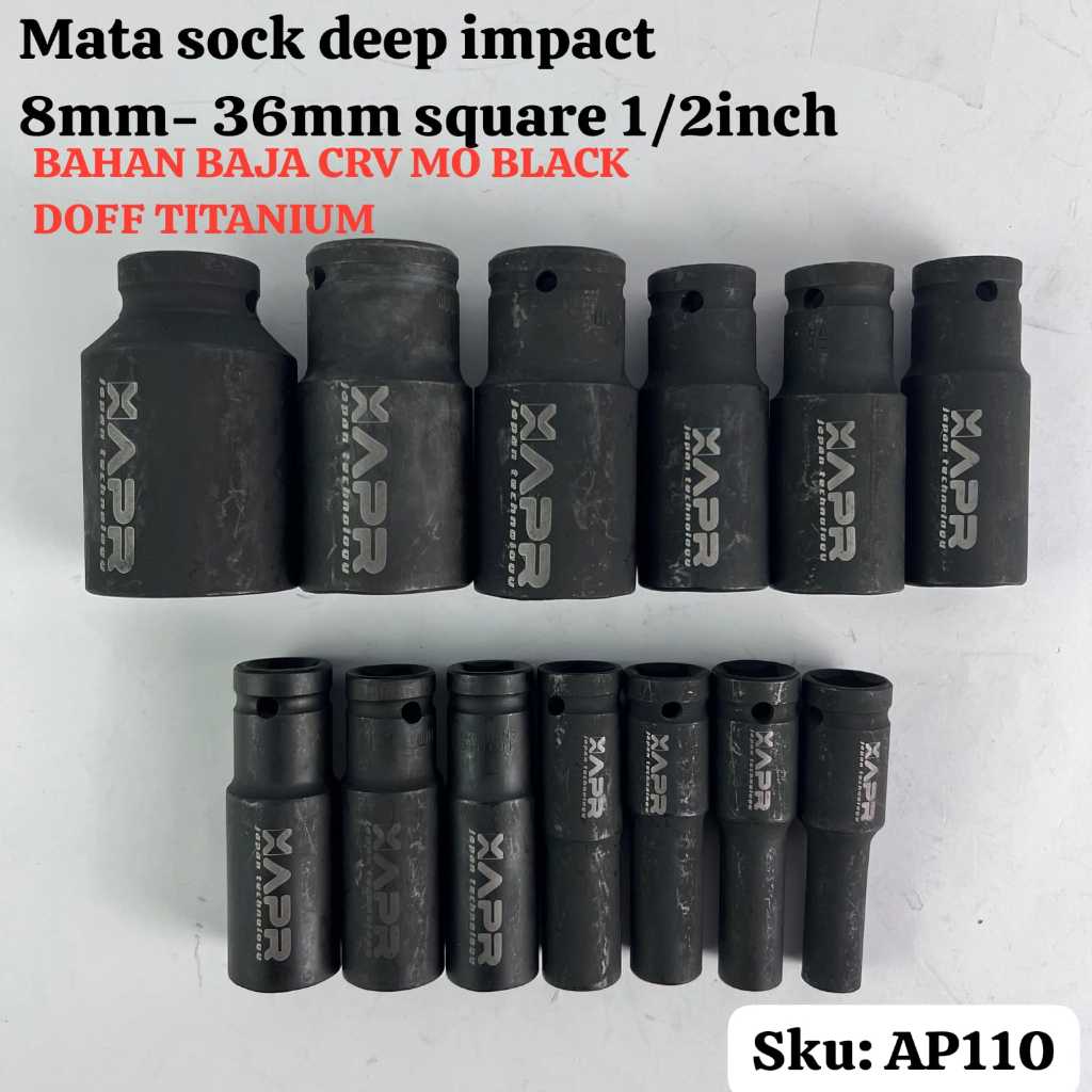 Jual APR JAPAN mata socket deep sock impact 8mm - 36mm 1/2inch type ...