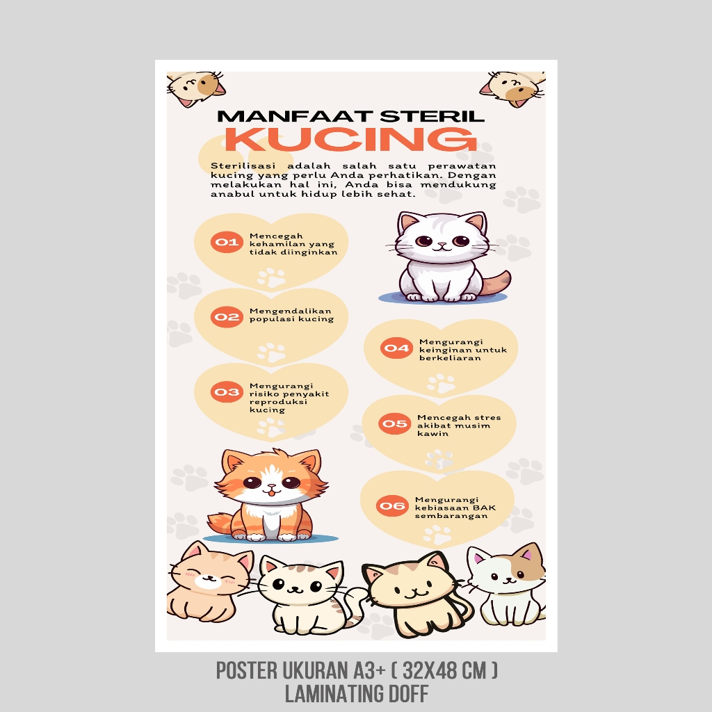 Jual Poster Edukasi Manfaat Steril Kucing | Shopee Indonesia