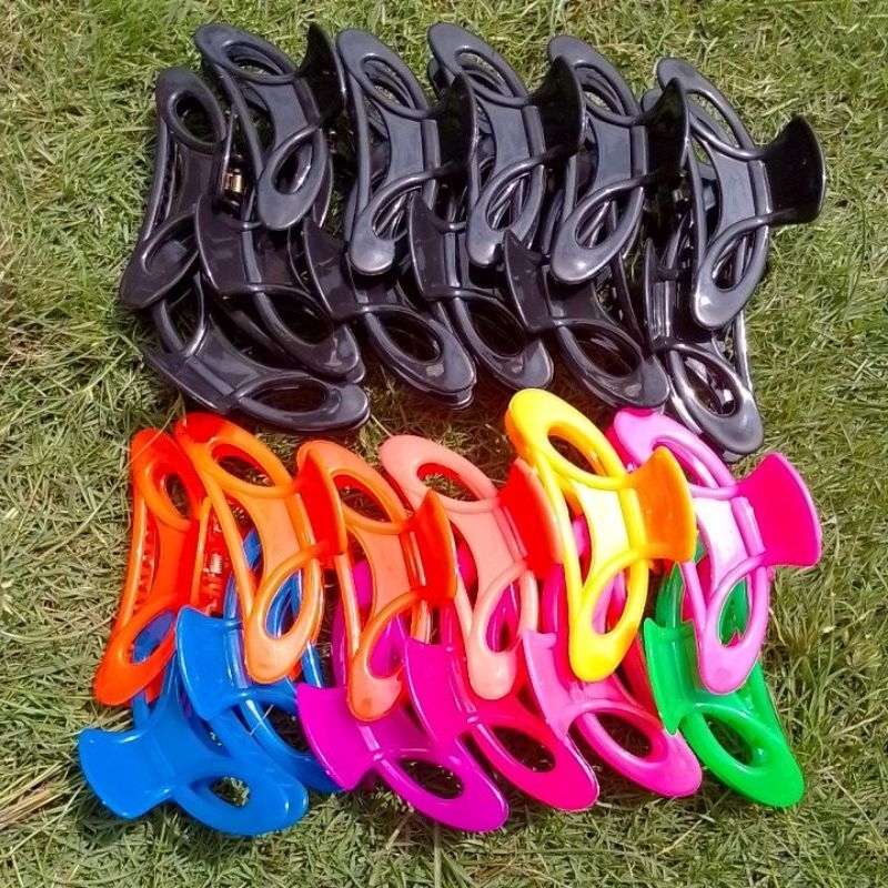 Jual ((12pcs) Jepit Jedai Rambut Salon Besar 11 Cm Warna Stabilo Hitam ...