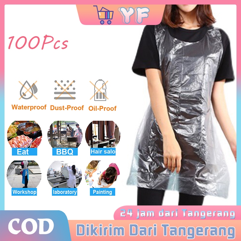 Jual 100Pcs Disposable Celemek LDPE Apron Apron Celemek Plastik ...