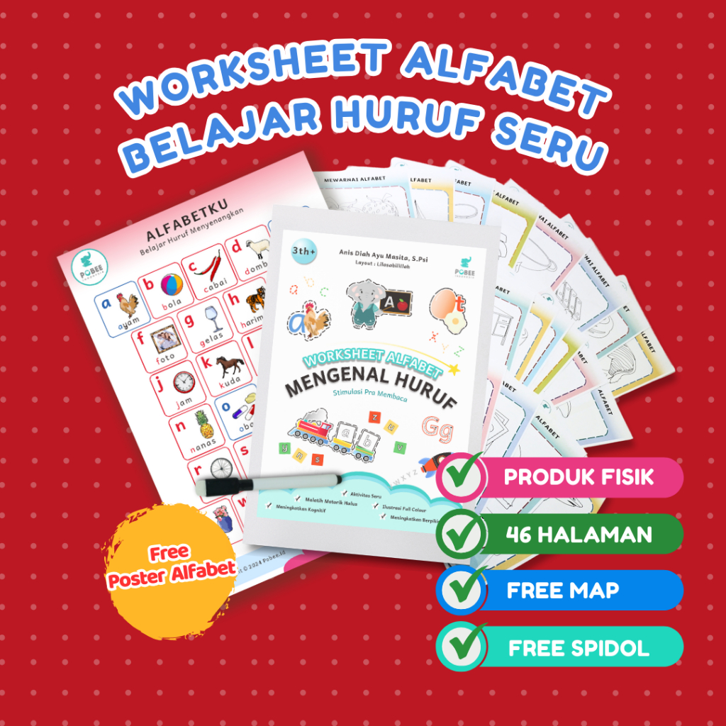 Jual BUNDLING WORKSHEET ALFABET BELAJAR HURUF TERLENGKAP TK PAUD ...