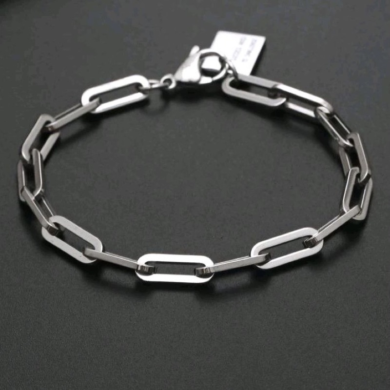 Jual GELANG TITANIUM STAINLEES STEEL MODEL PAPERCLIP ANTI KARAT DAN ...