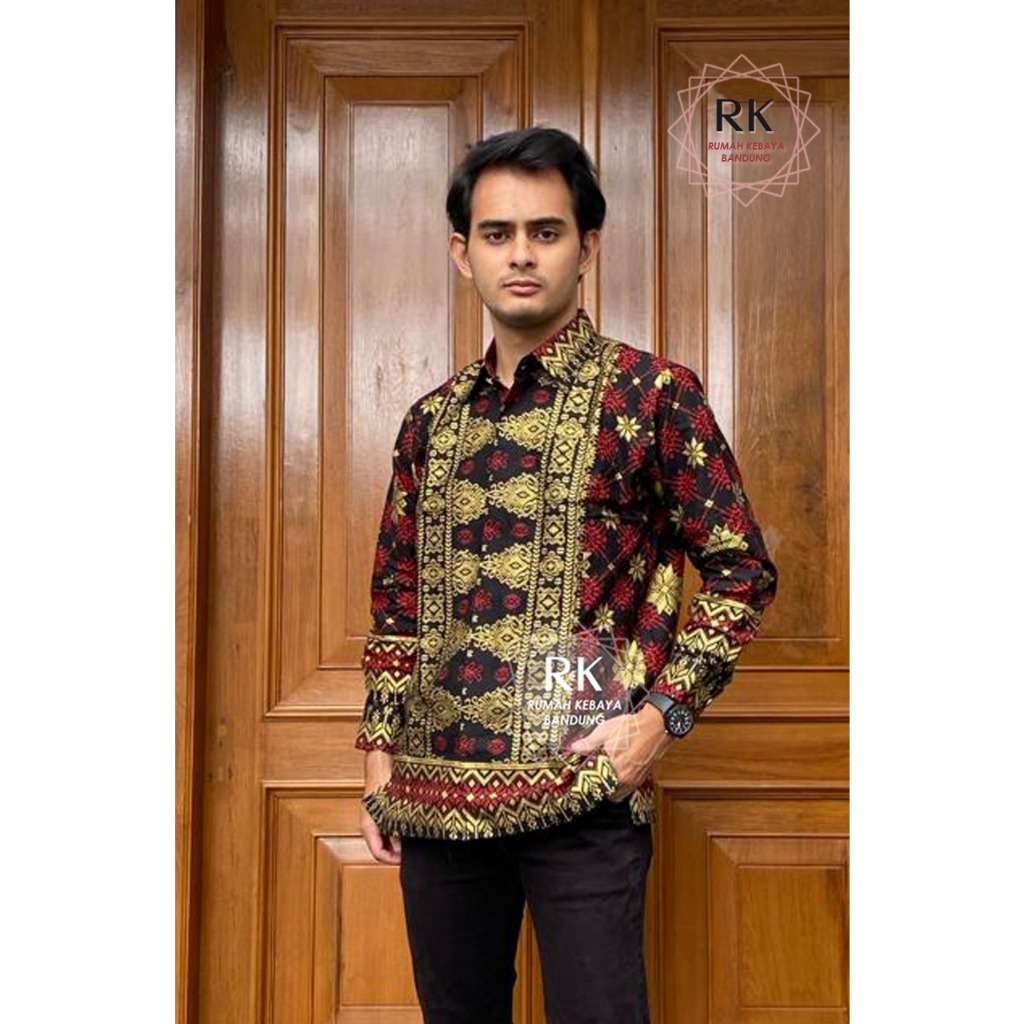 Jual KEMEJA DIANDRA MOTIF SONGKET PALEMBANG FULL PURING UNTUK COUPLE ...