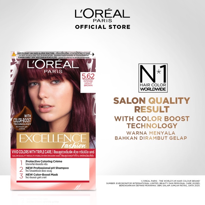 Jual L'Oreal Paris Excellence Fashion Sparkling Visible Hair Color 5.62 ...